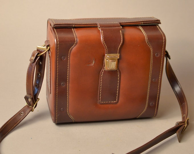1940s Maroon Leather Camera Bag - Etsy