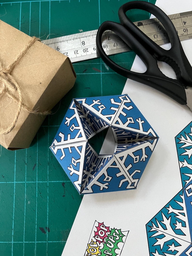 Druckbares Schneeflocken Kaleidocycle (Gefärbt) – Papier Fidget ...