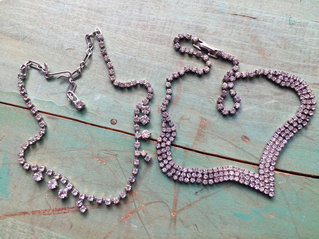 1950s Mid Century Sparkly Rhinestone Chokers Wedding Vintage - Etsy