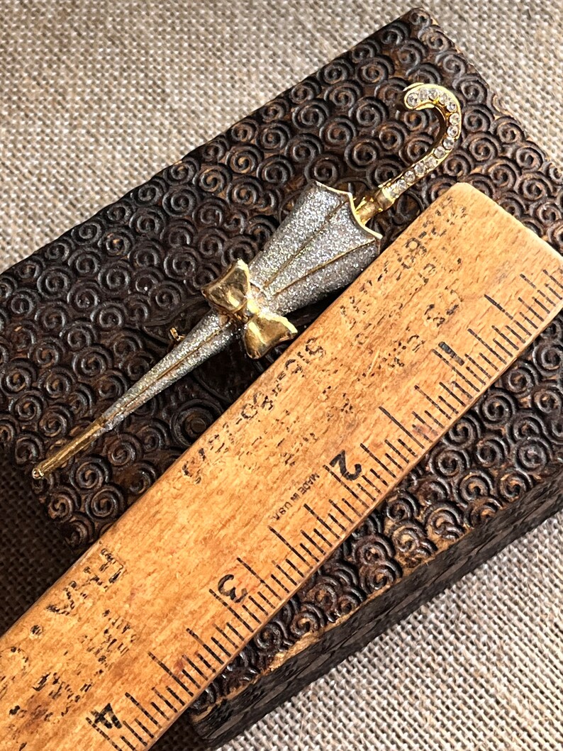 Rainy Day Pin Diamond Dust Umbrella Brooch Gold Diamond Dust Umbrella ...