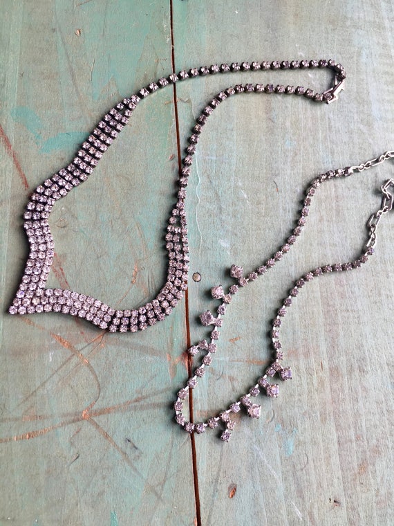 1950s Mid Century Sparkly Rhinestone chokers - Weddin… - Gem