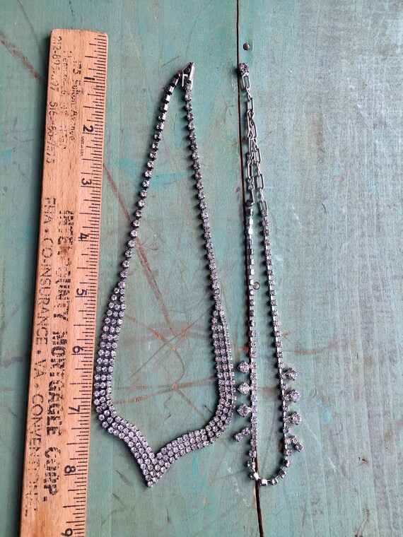1950s Mid Century Sparkly Rhinestone chokers - Weddin… - Gem