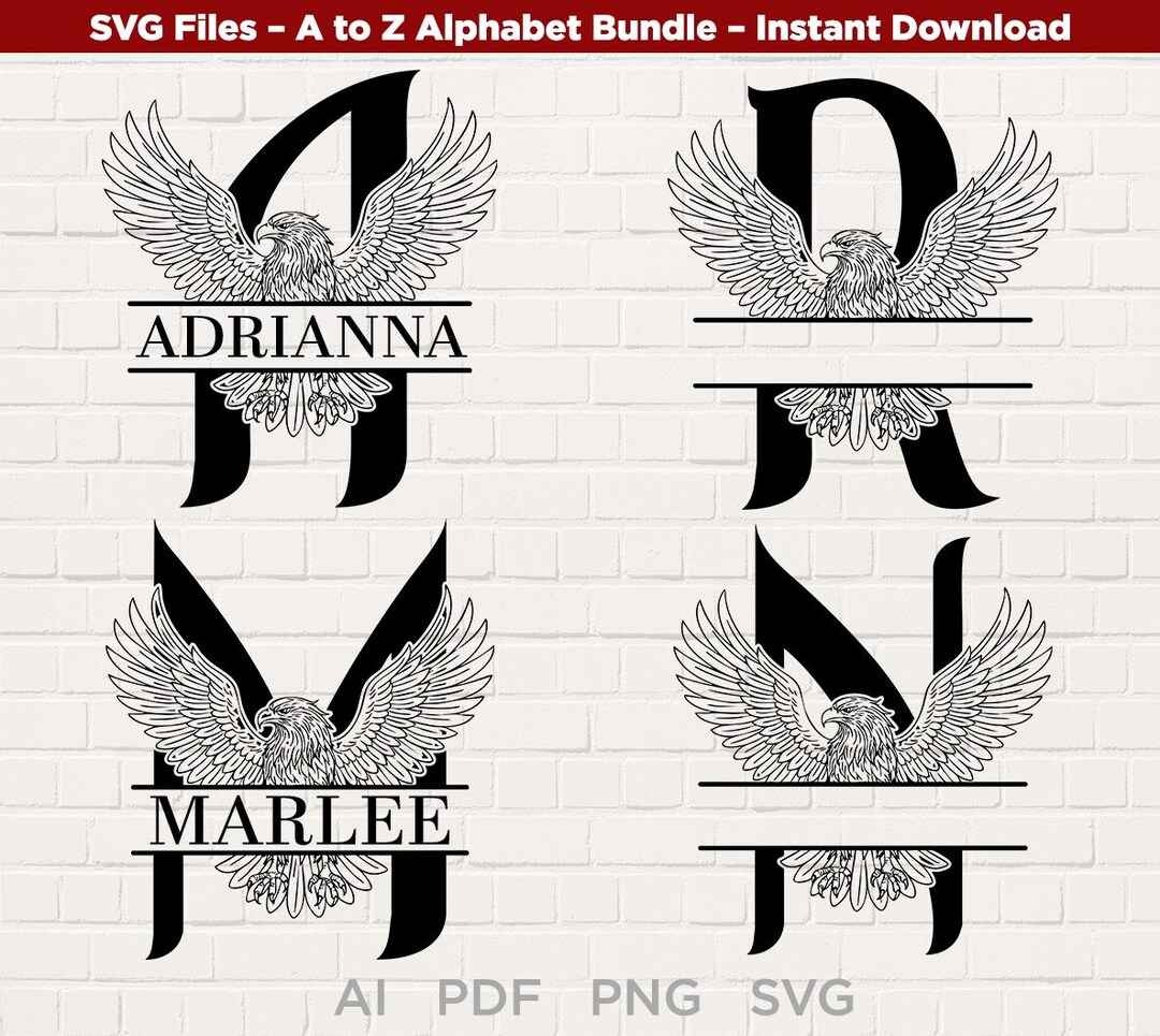 SVG Files | A to Z Letters SVG Bundle | PNG Pdf Ai Digital Alphabet ...