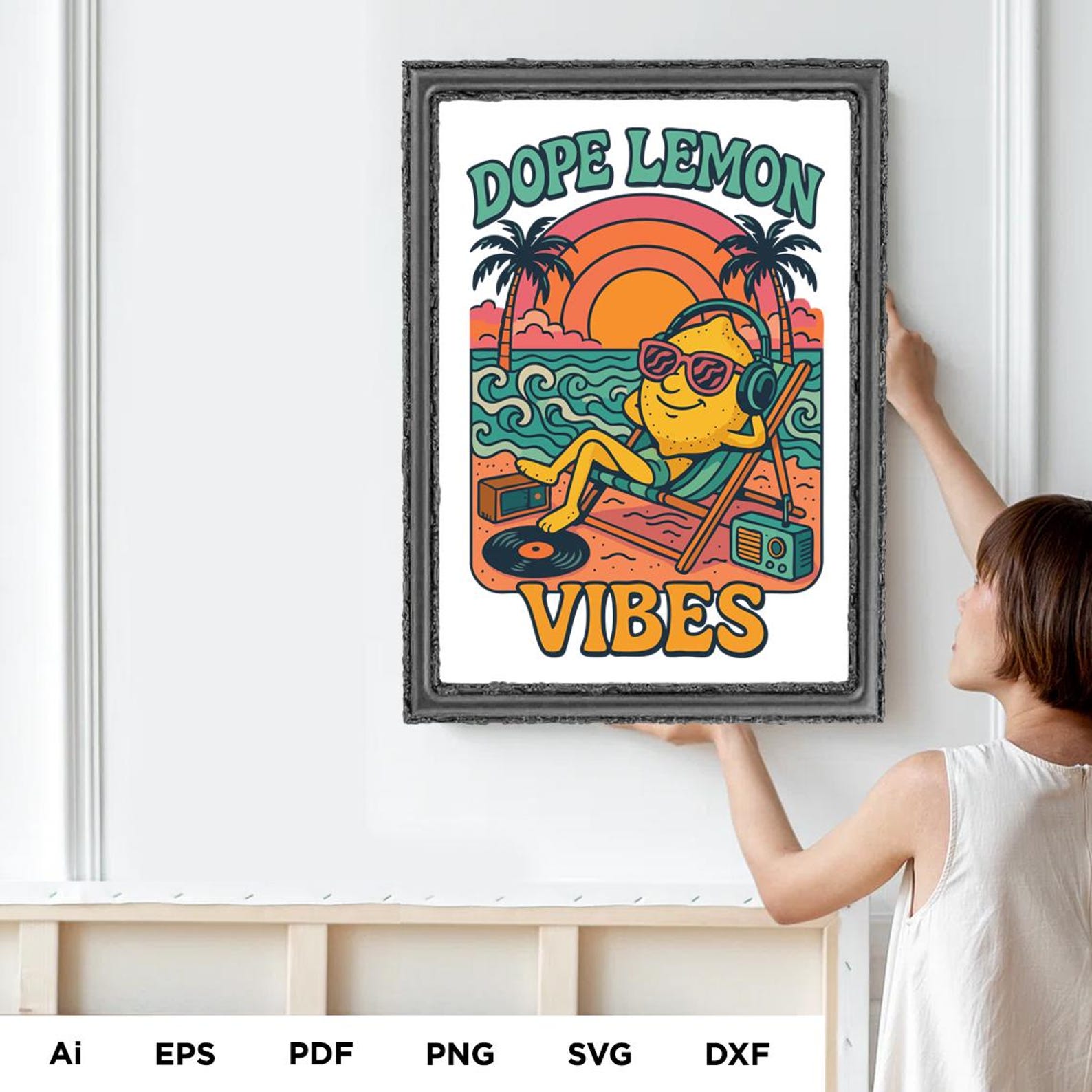 Dope Lemon Vibes SVG PNG | Retro Lemon Beach Art Sublimation | Funny ...