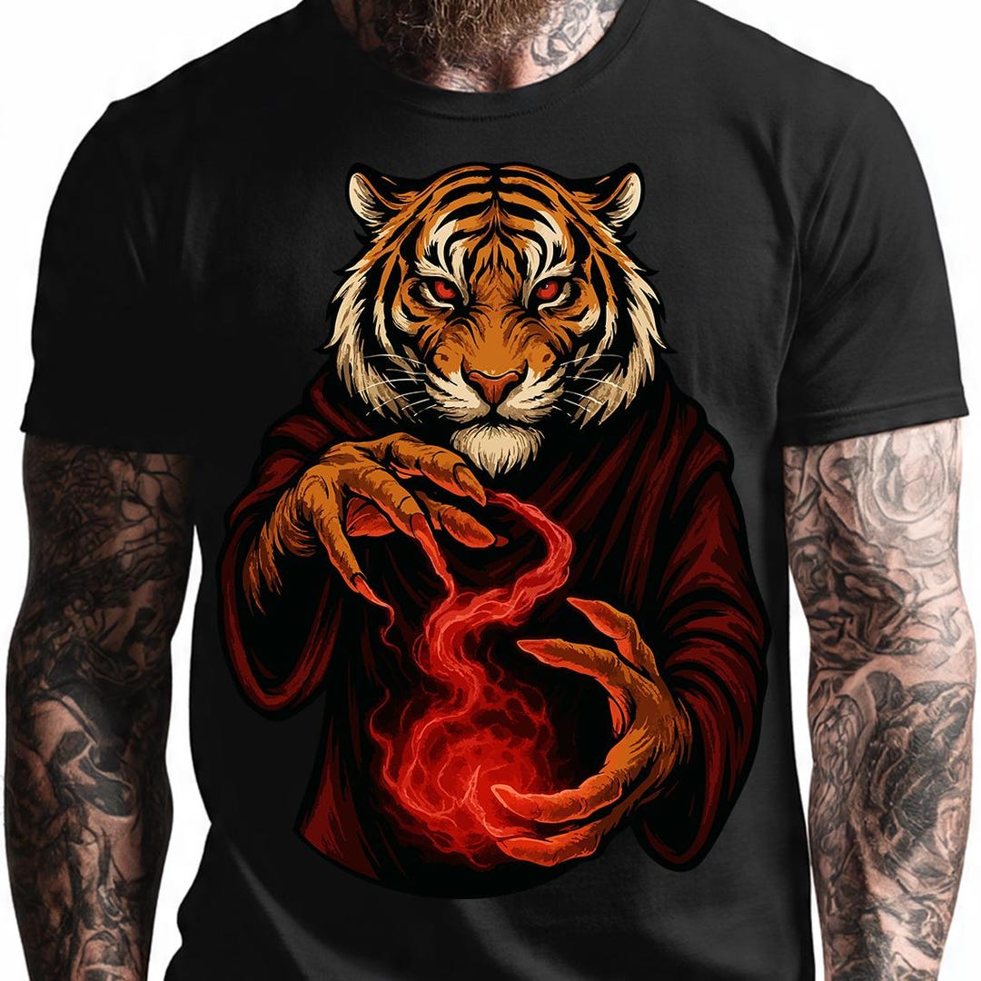Mystic Tiger Wizard Design | Fantasy Animal Art (digital Download) - Etsy