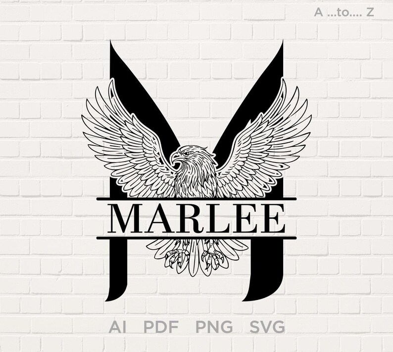 Eagle A-Z Letters SVG Bundle: Monogram Alphabet Clipart (digital ...