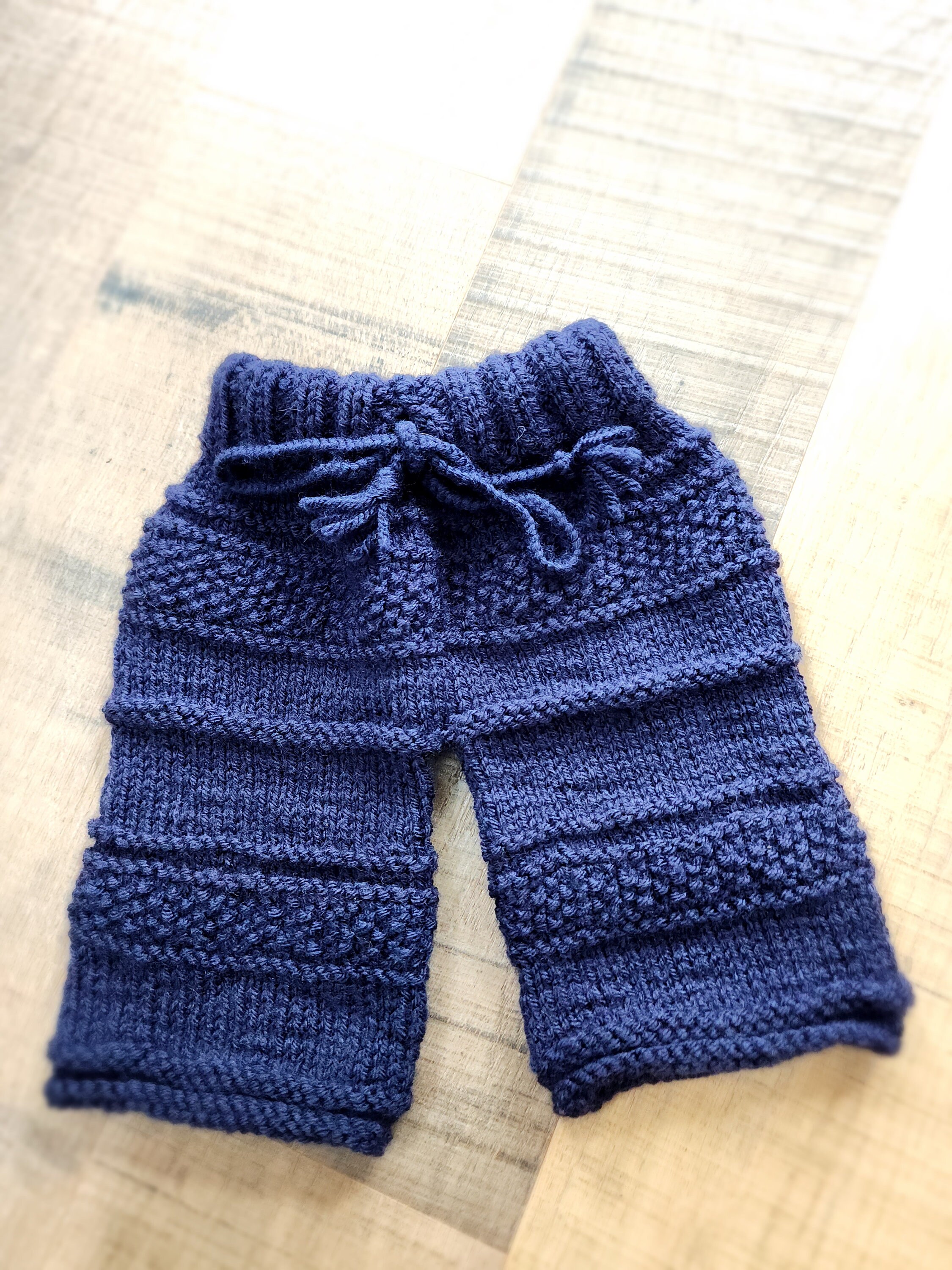 Hand Knitted Newborn Infant Baby Pants Photo Prop Navy Boy Girl - Etsy