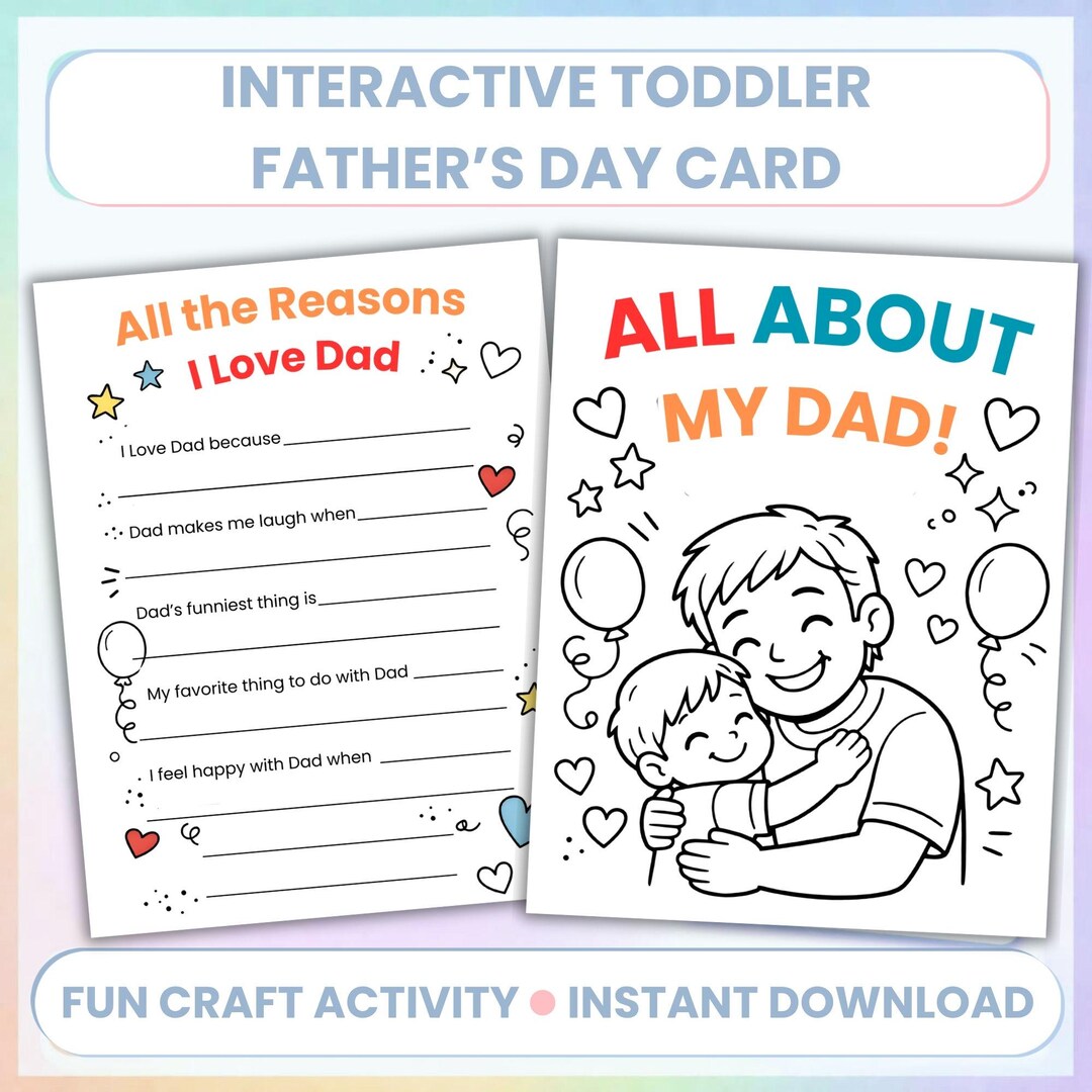 All About My Dad Printable PDF | Kids Coloring & Keepsake Gift for ...