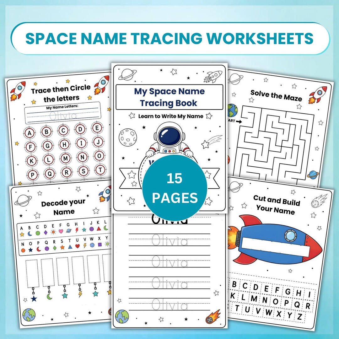 Space Name Tracing Page, Custom Handwriting Practice, My Name is ...