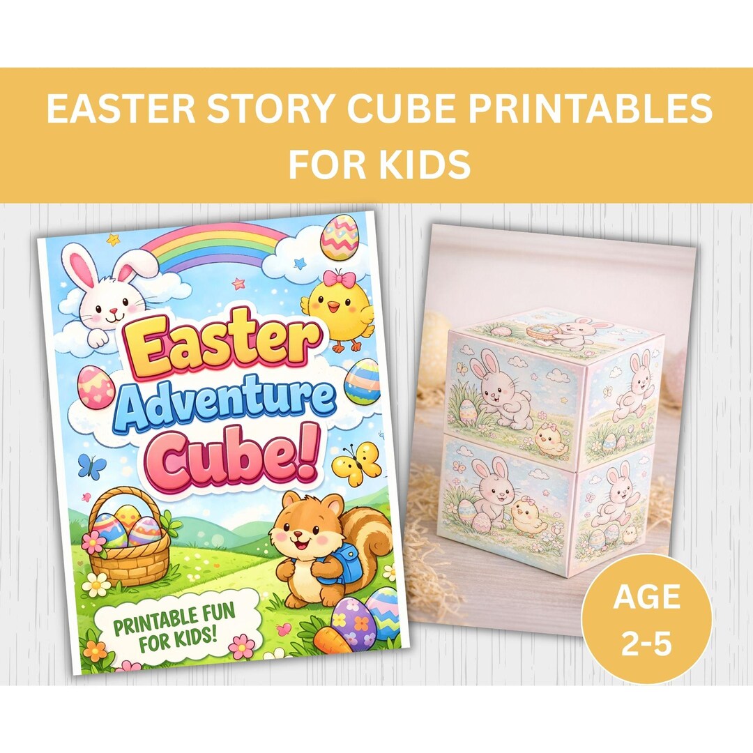Easter Story Coloring Cube Printable for Kids – Bunny Craft, Homeschool ...
