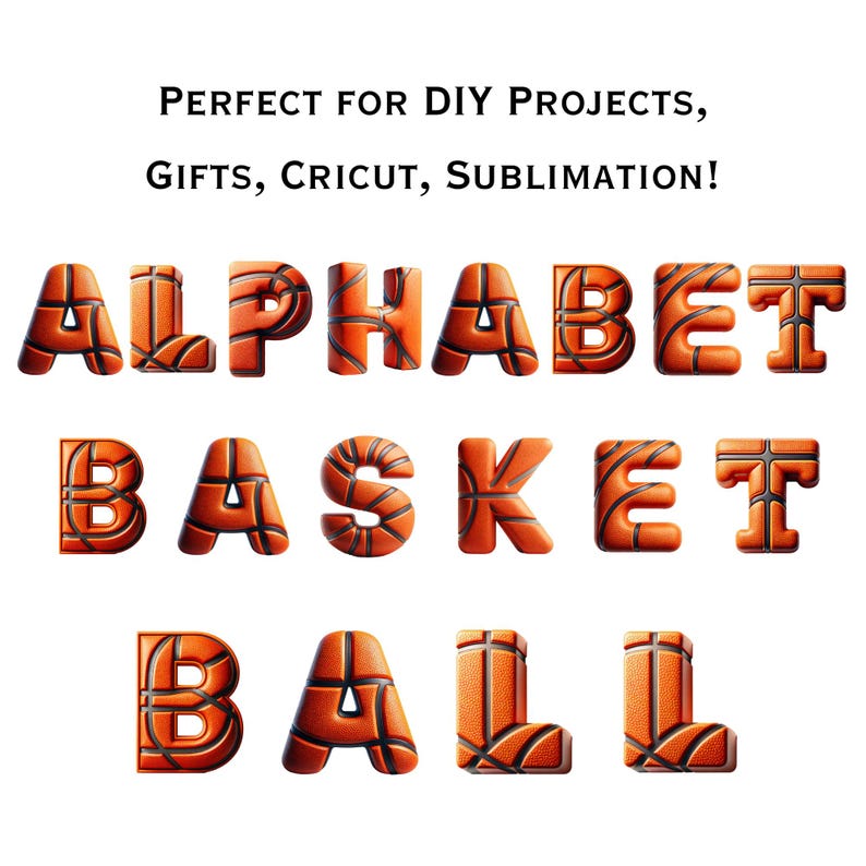 Basketball Alphabet PNG A–Z & 0–9 | Sports Letter Set | Kids Learning ...