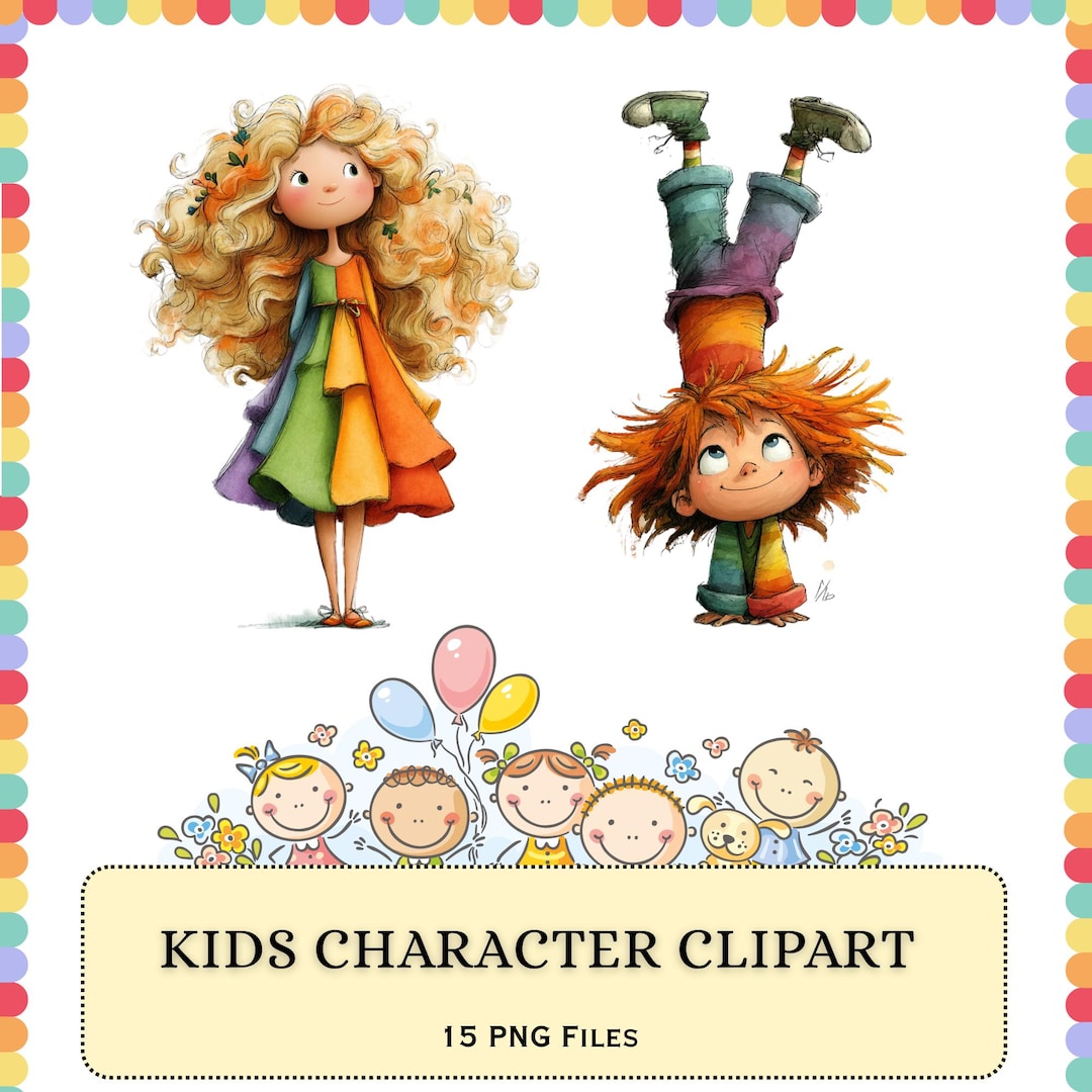 Kids Character PNG Bundle | Cartoon Girl Storybook Nursery ...