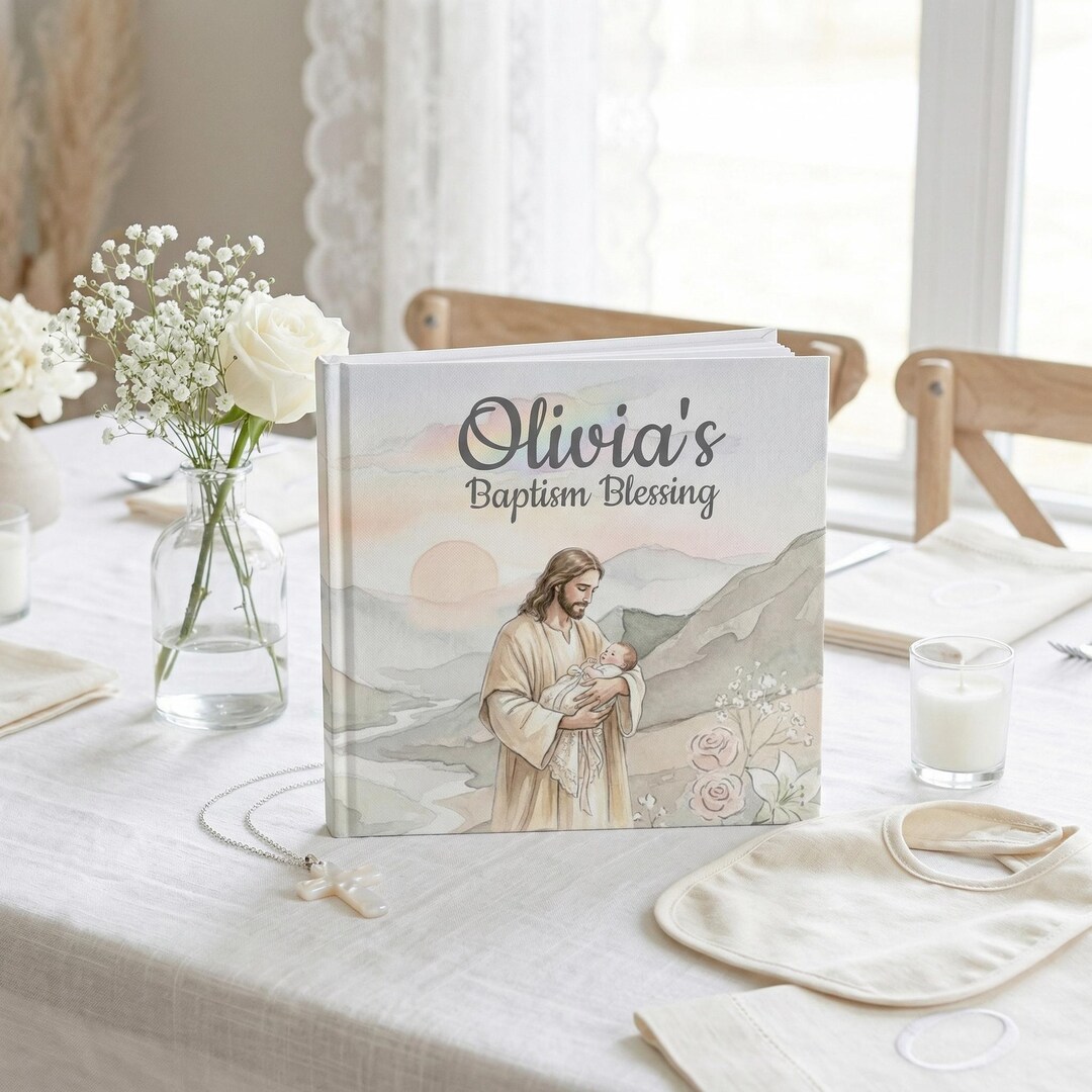 Personalized Baptism Book, Personalized Gods Blessings Book, Gift for ...