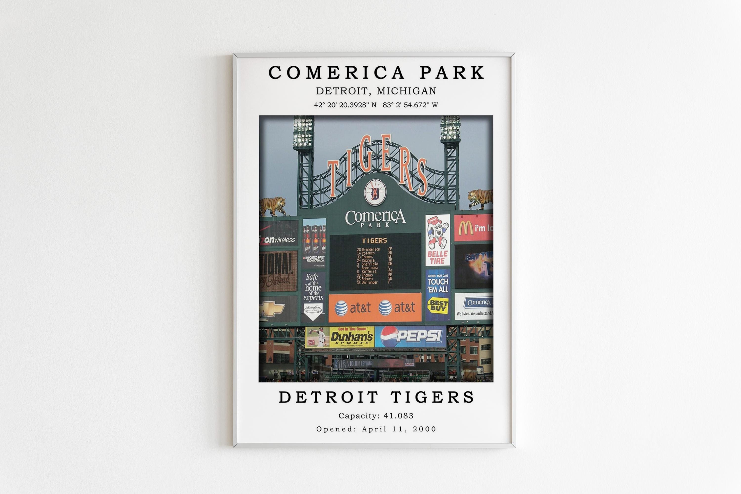 Comerica Park | Detroit Tigers Poster | Minimalist Poster | Gift | Wall ...