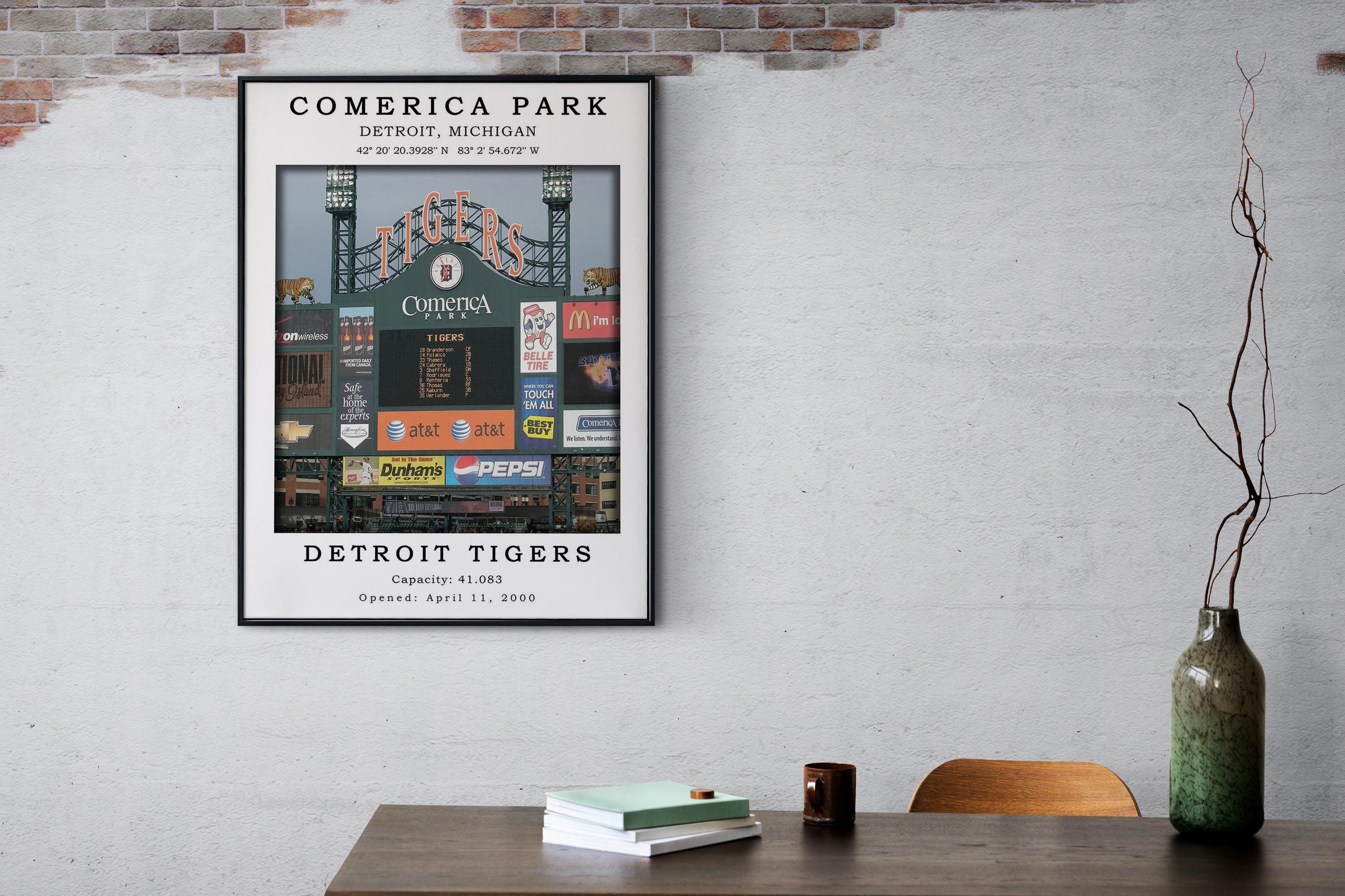 Comerica Park | Detroit Tigers Poster | Minimalist Poster | Gift | Wall ...
