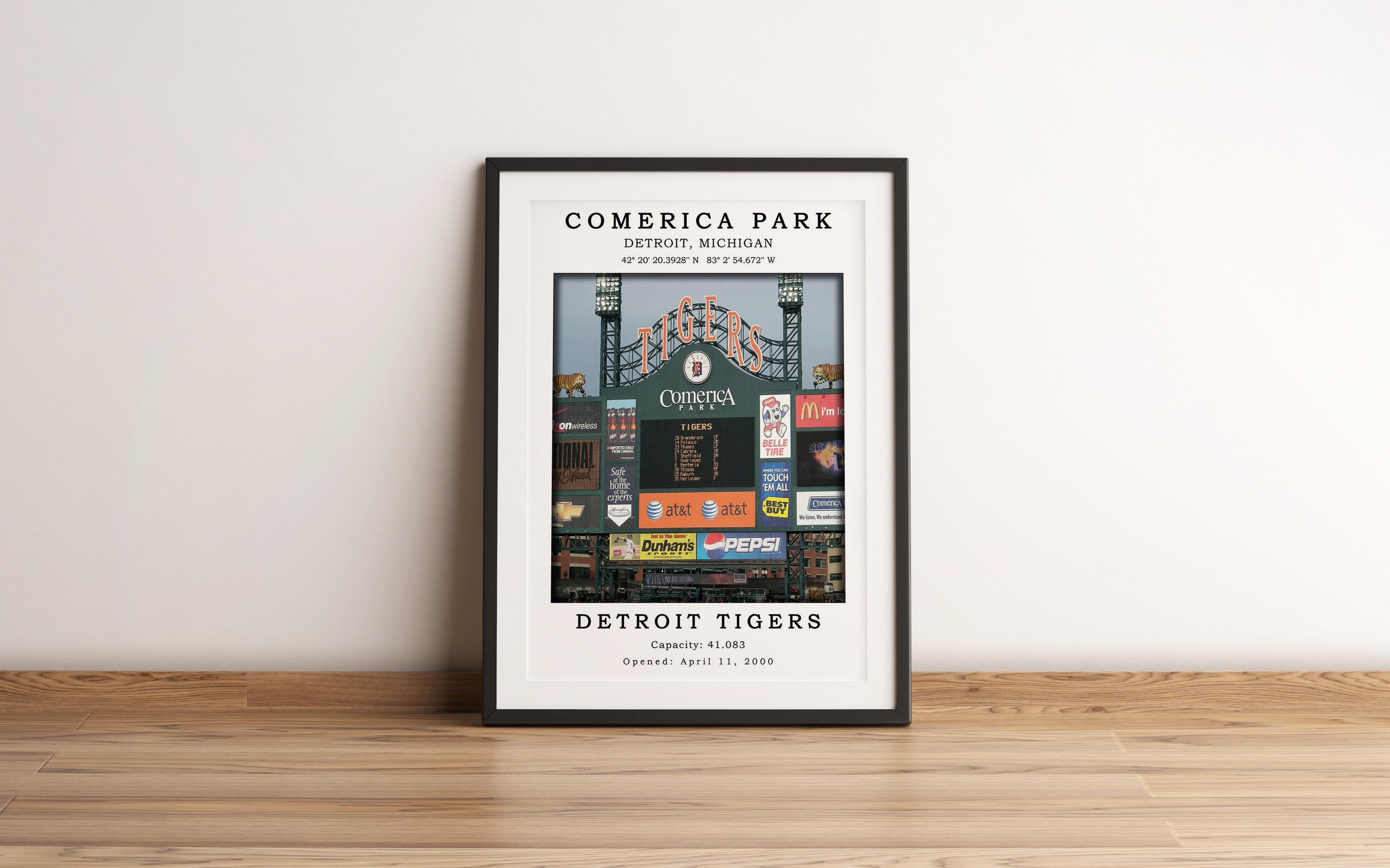 Comerica Park | Detroit Tigers Poster | Minimalist Poster | Gift | Wall ...