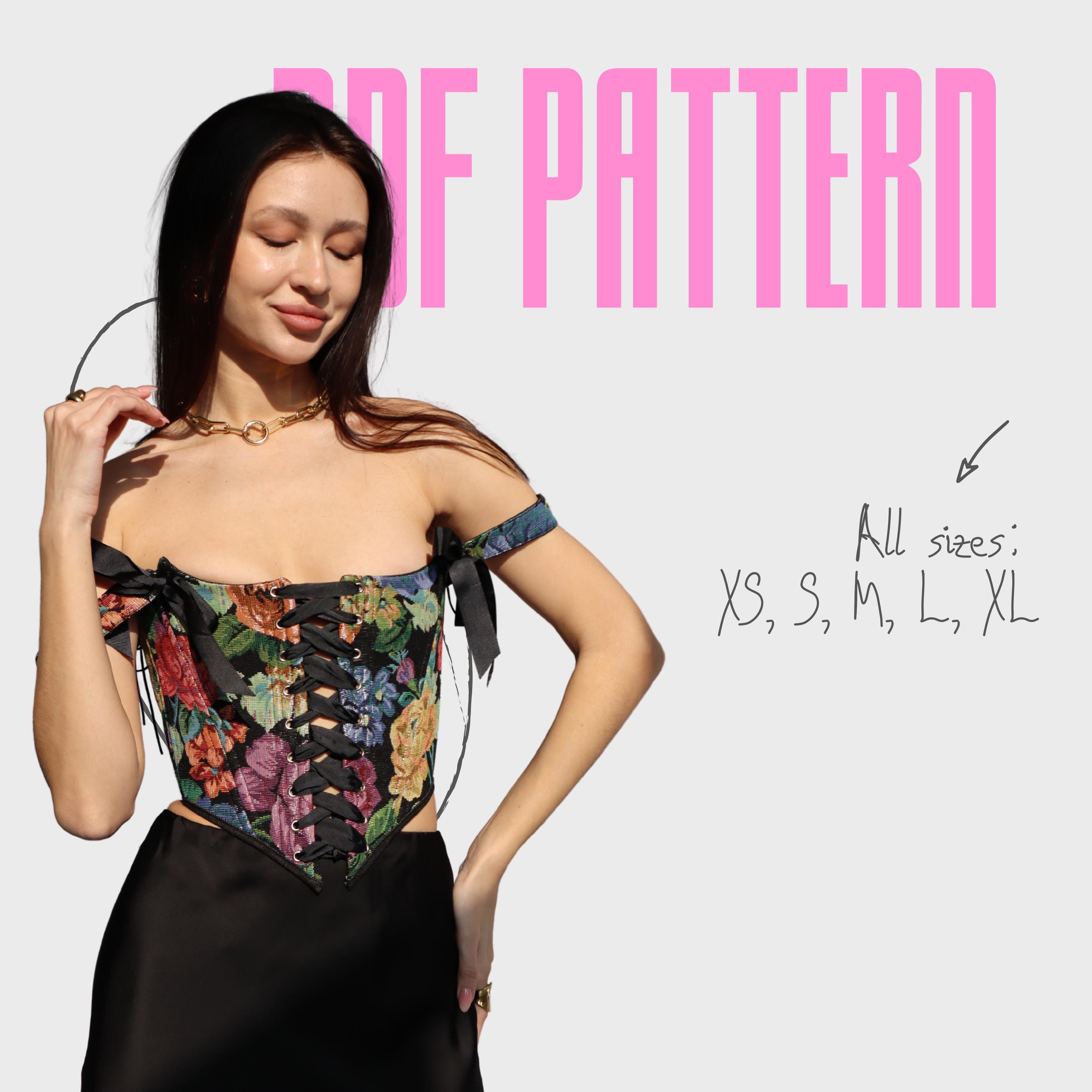 Digital Download Corset Top Sewing Pattern, Overbust Corset Pattern Pdf ...