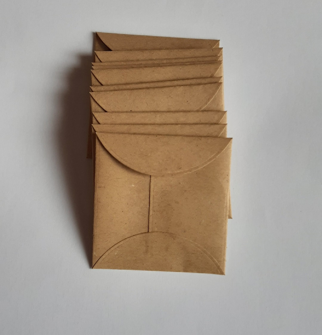 10 Mini Brown Envelopes - Recycled Brown Envelopes - Recycled Mini ...