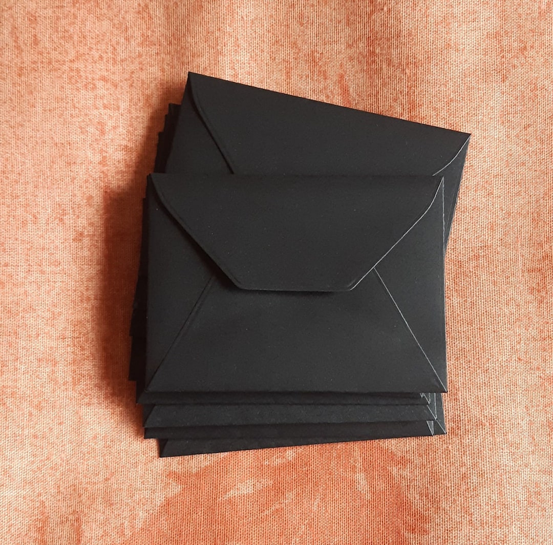 25 Mini Black Envelopes - Mini Black Envelopes - Recycled Mini ...