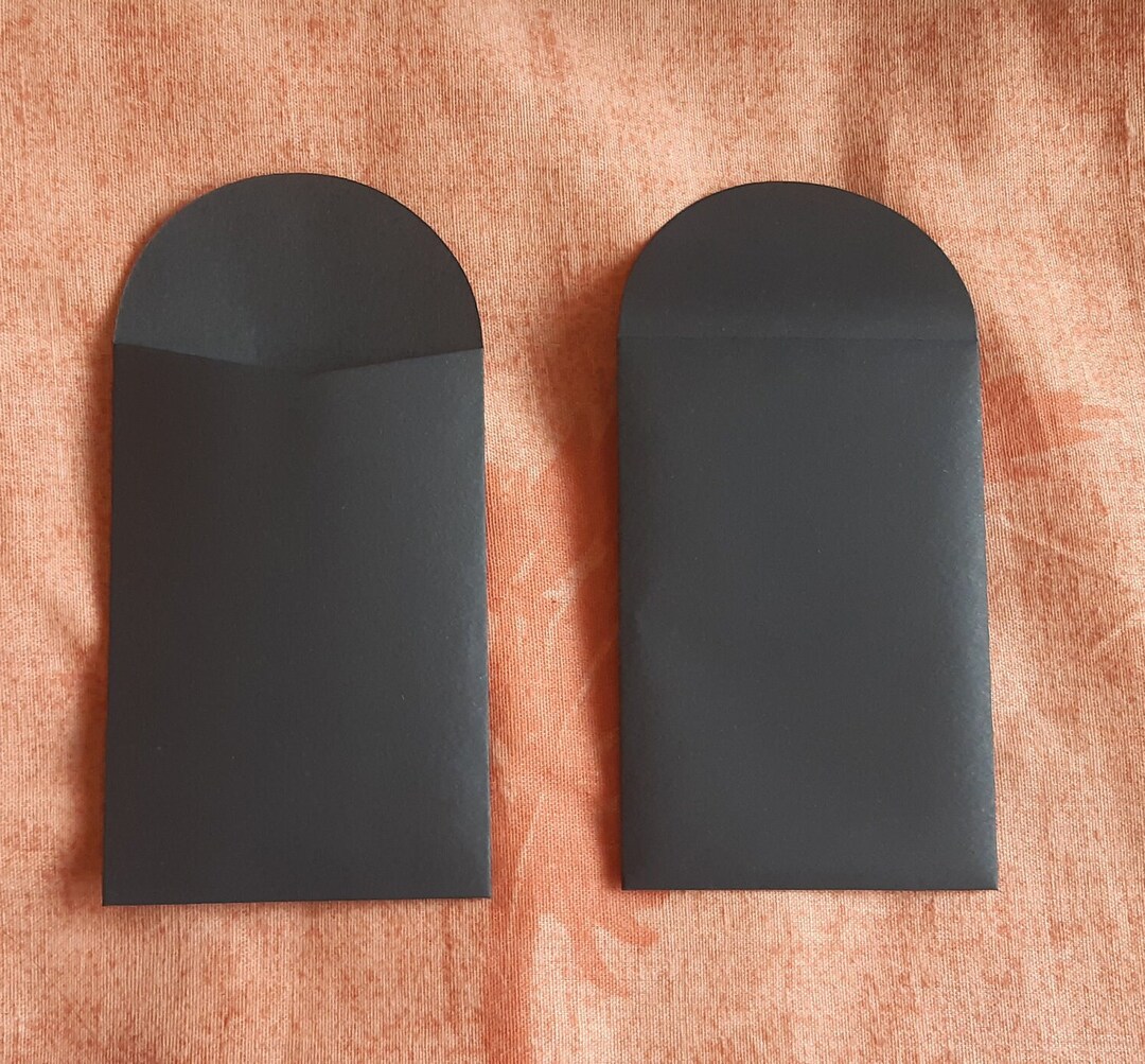 Mini Black Coin Envelopes - Set of 50 - Business Card Envelopes - 9cm X ...
