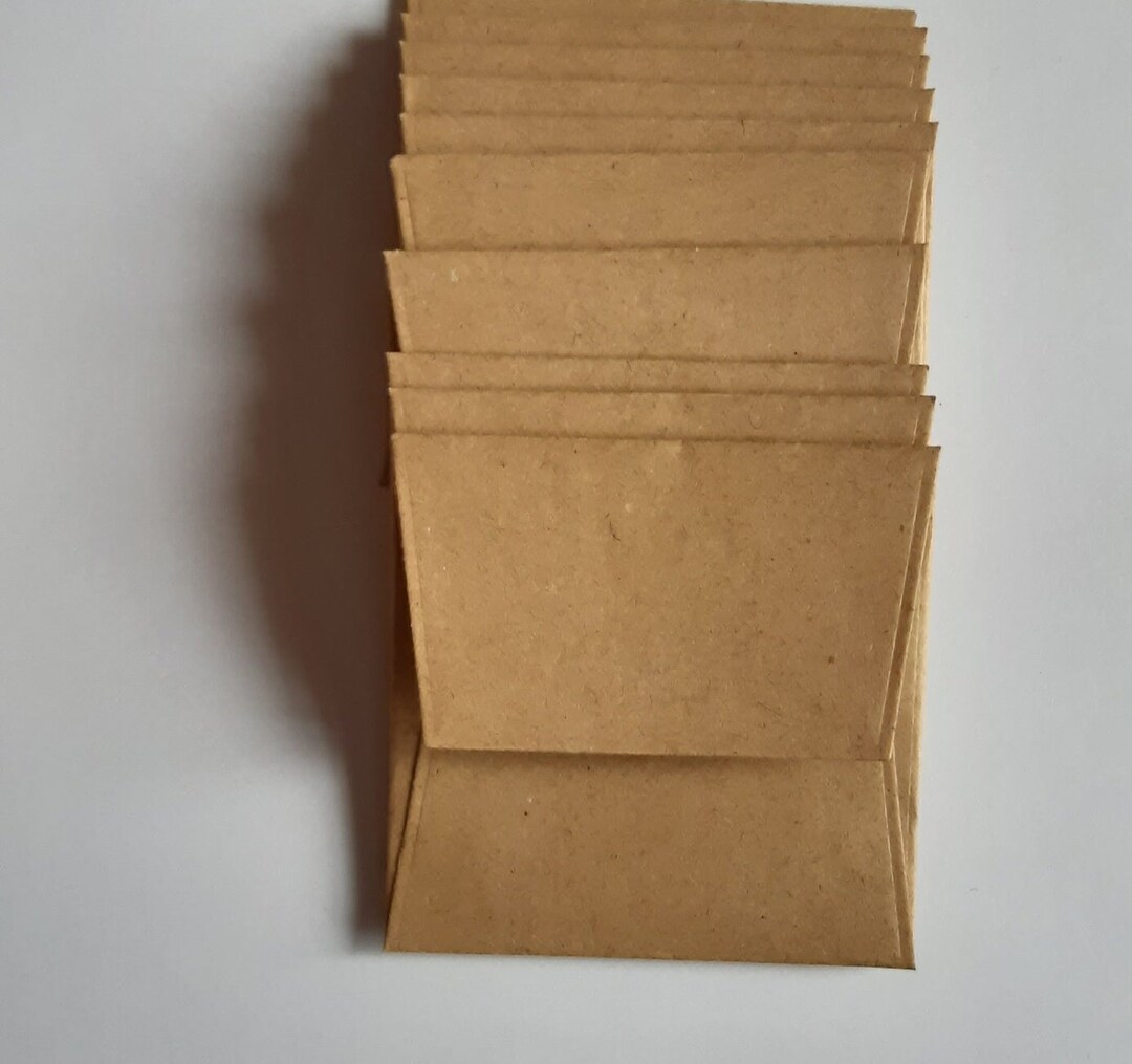 50 Mini Brown Envelopes - Recycled Brown Envelopes - Upcycled Mini ...