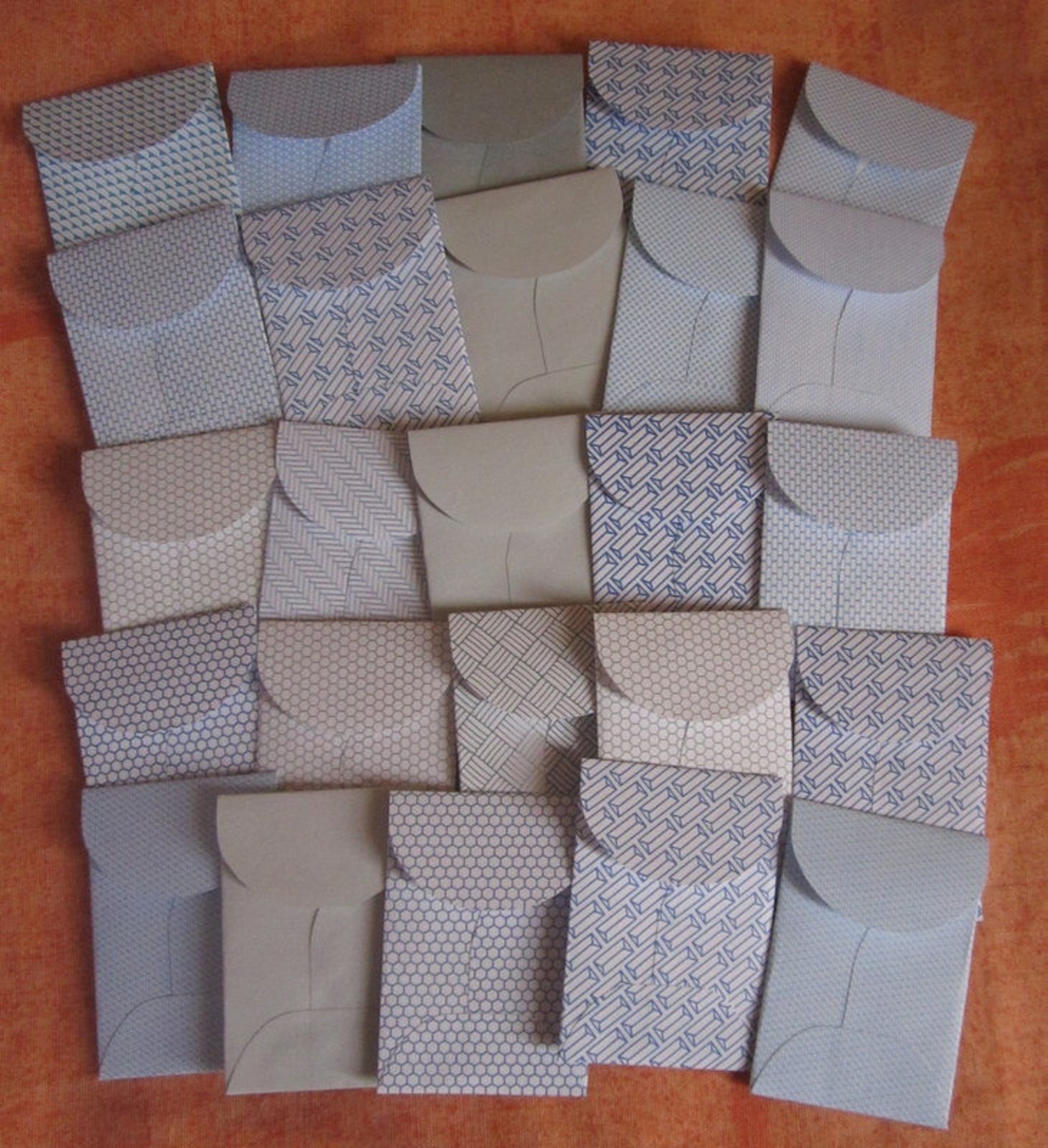 25 Mini Coin Envelopes Tiny Coin Envelopes Blue Coin Envelopes Grey ...