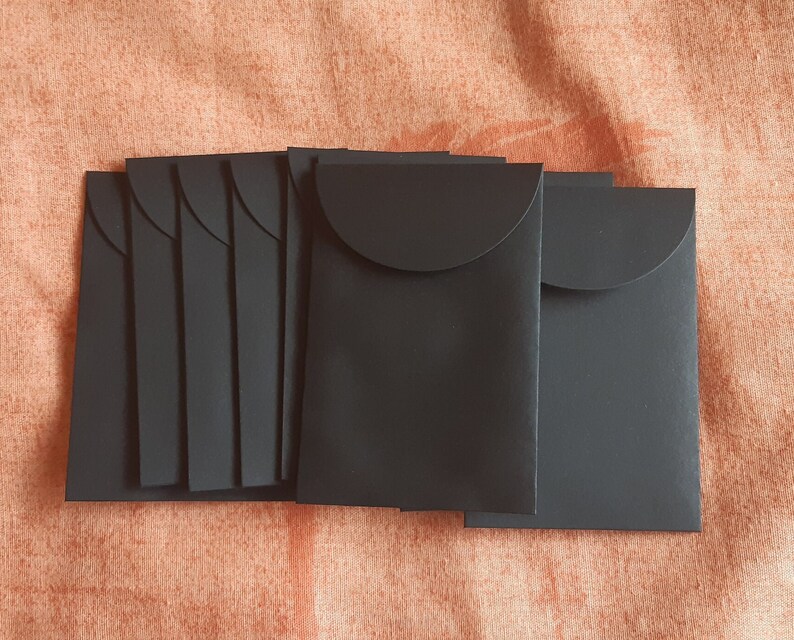Mini Black Coin Envelopes - Set of 50 - Business Card Envelopes - 9cm X ...