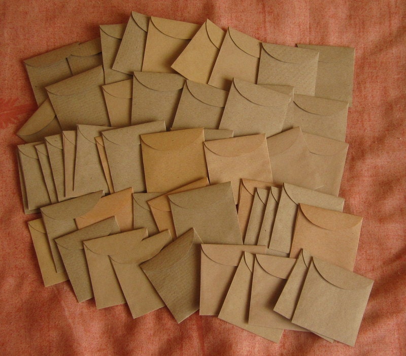 50 Mini Brown Envelopes 1 7/8 X 2 Tiny Brown - Etsy UK