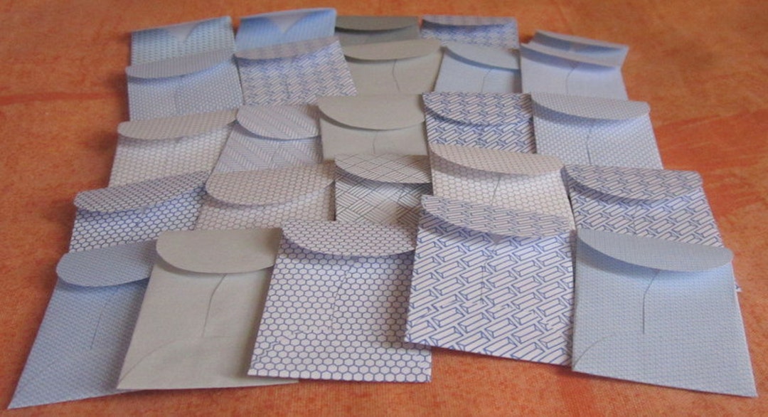 25 Mini Coin Envelopes Tiny Coin Envelopes Blue Coin Envelopes Grey ...