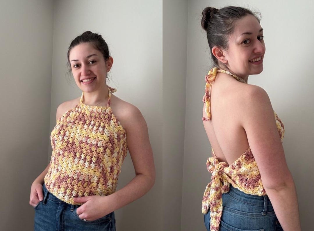 Backless Summer Top Crochet Pattern PDF - Etsy