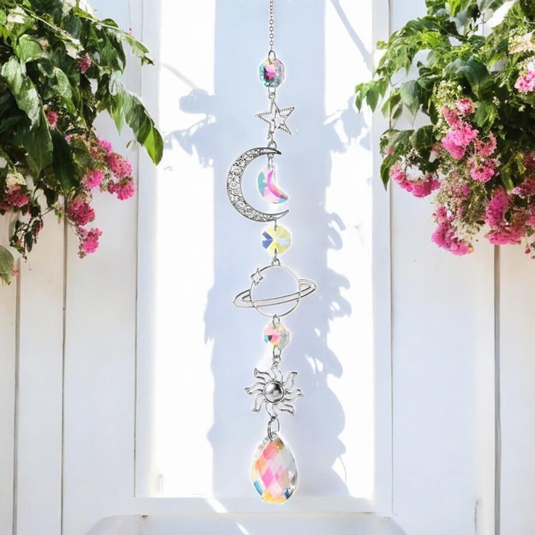 Triple Crystal Ball Suncatcher | Rainbow Maker Window Decor | Hanging ...