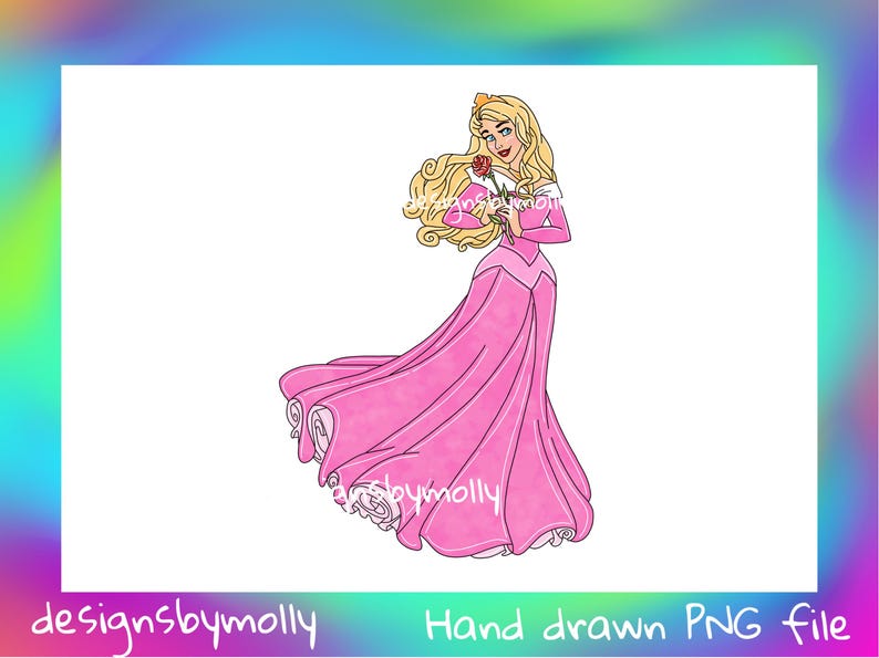 Sleeping Beauty Clipart - Hand Drawn Princess Aurora Digital Download ...