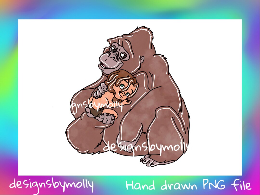 Tarzan Wall Art - Tarzan Hand Drawn Digital Download - Tarzan Clipart ...