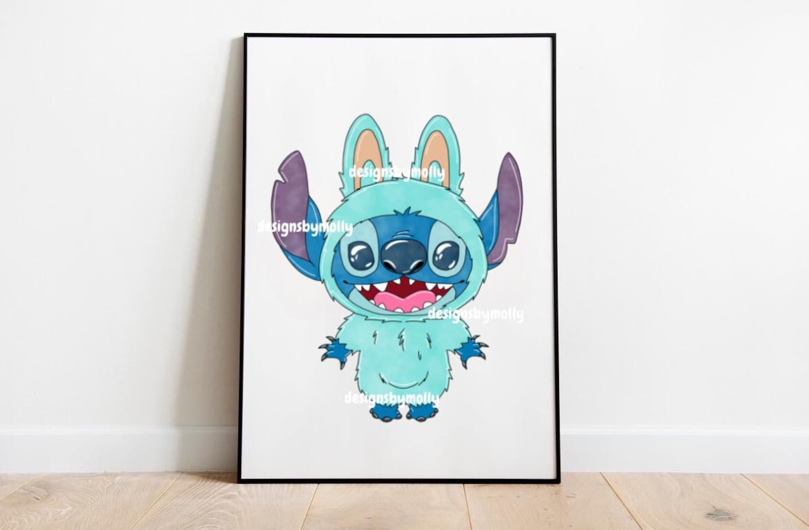 Stitch Labubu Wall Art - Stitch Labubu Hand Drawn Digital Download ...