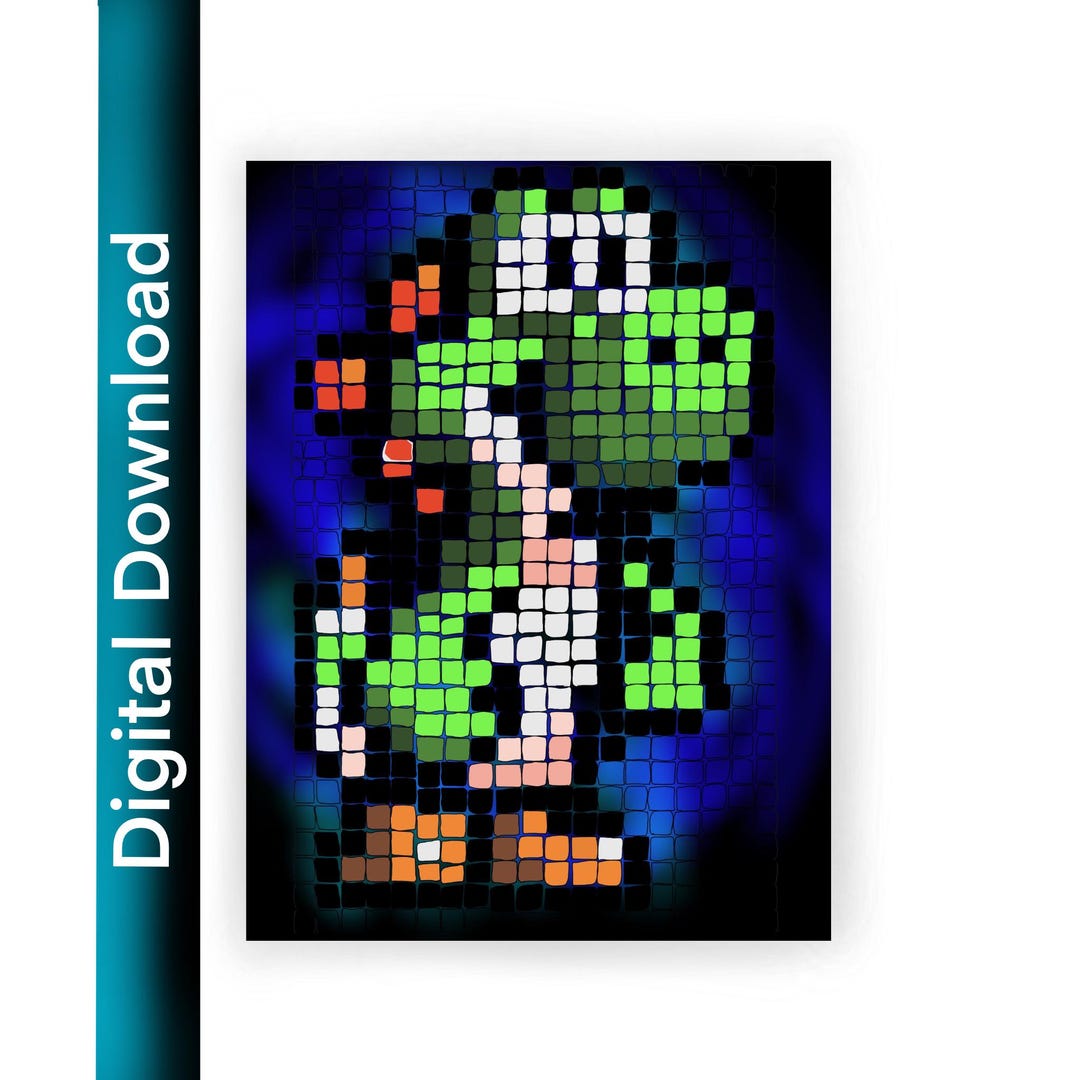 Yoshi Digital Mosaic Graphic - Etsy