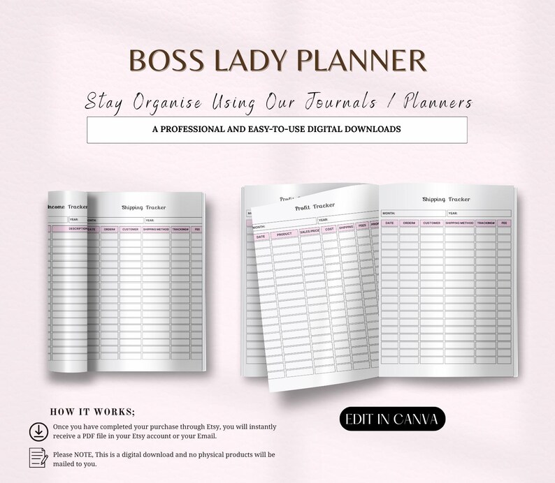 Boss Lady Planner | Printable Business Planner for Women | Editable ...