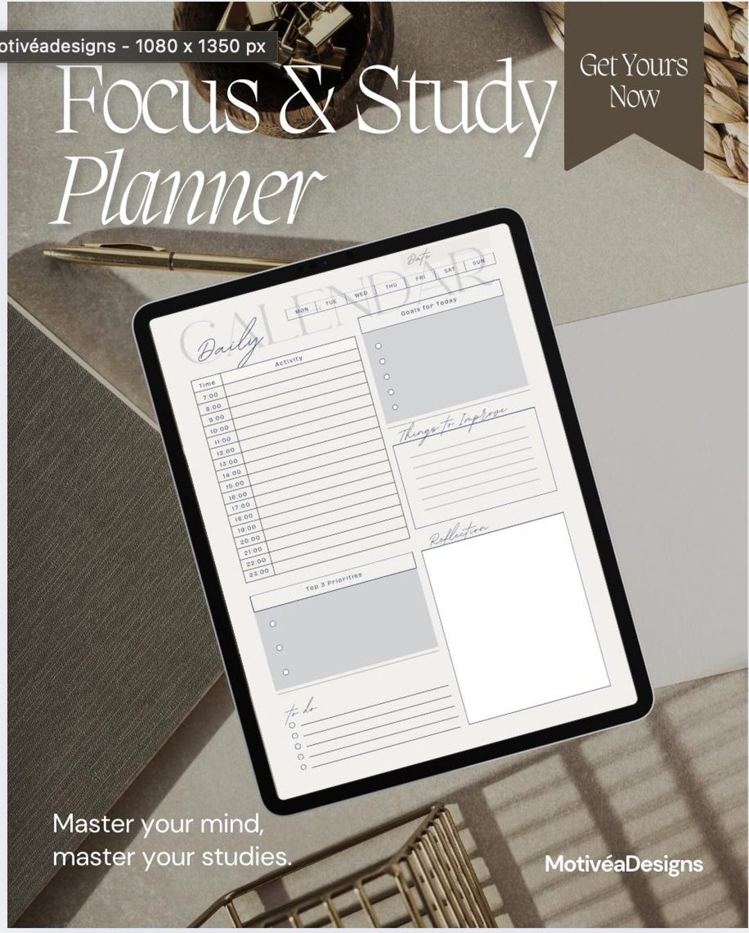 Editable and Printable Digital Study Planner | Student Organizer for ...