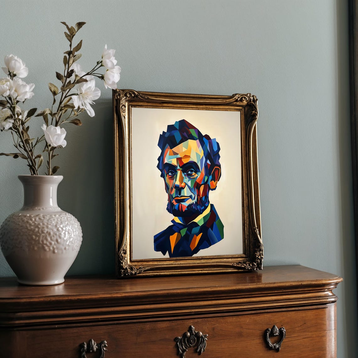 Abstract Abraham Lincoln Wall Art - Colorful Modern Portrait Print ...
