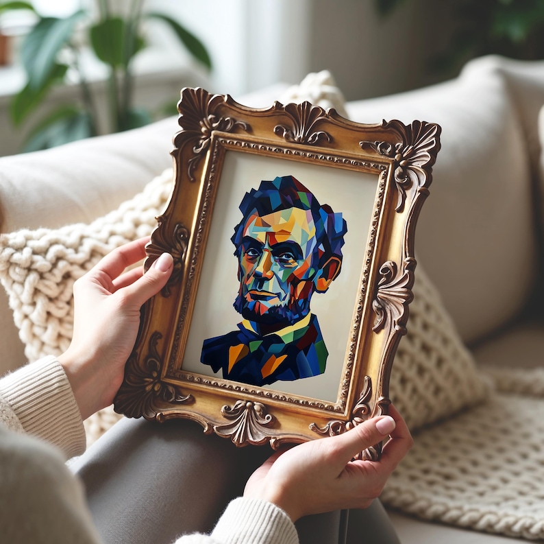 Abstract Abraham Lincoln Wall Art - Colorful Modern Portrait Print ...