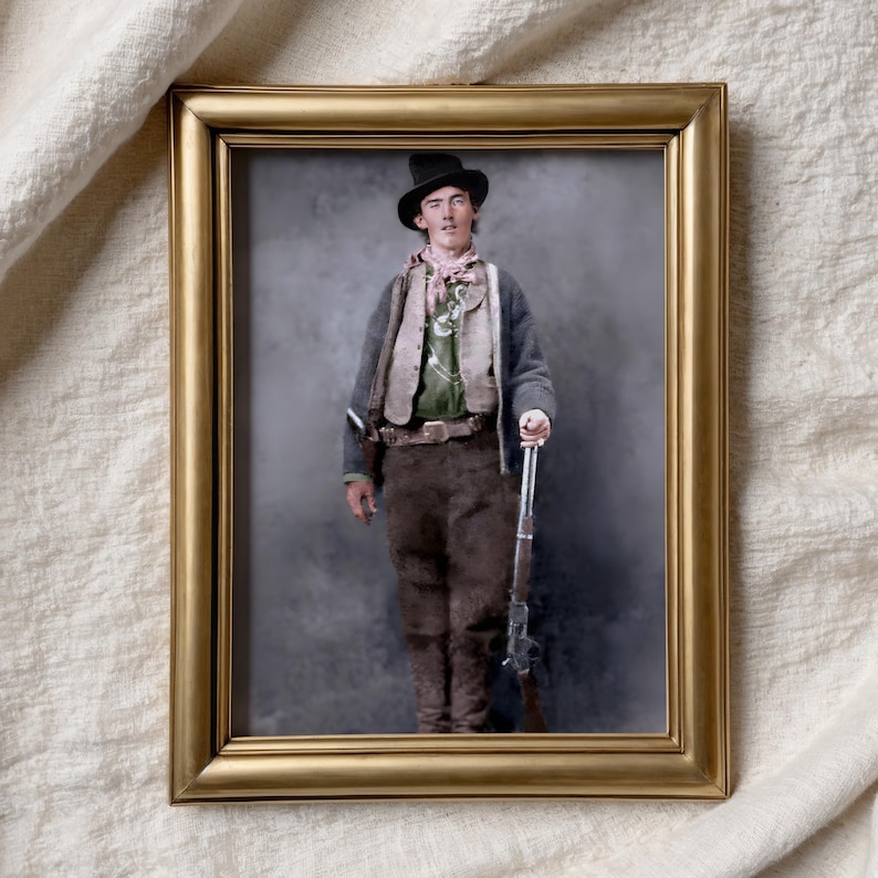 Billy the Kid Colorized & Restored Photo – Old West Outlaw Print ...