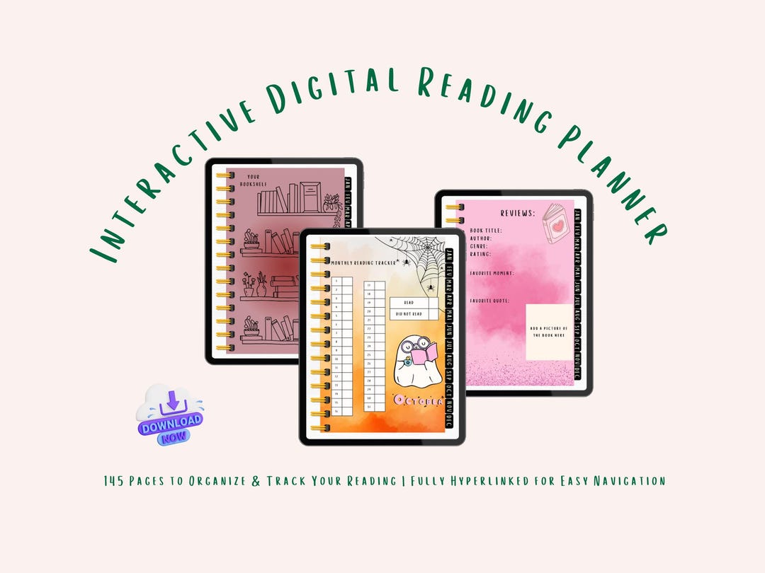 Digital Reading Planner | Track Your Reading Progress | Instant ...