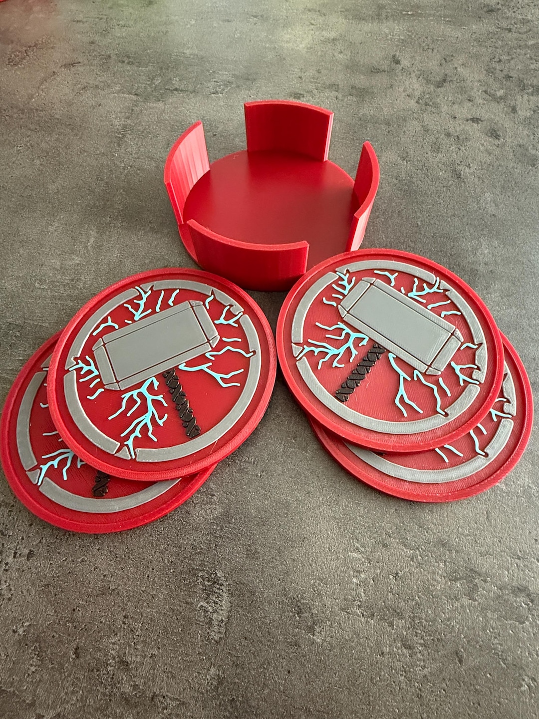 Thor’s Hammer Mjölnir Coaster Set | Marvel-inspired 3D Printed Drink ...