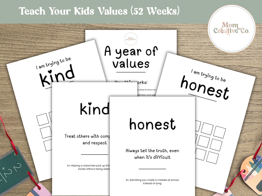 Value Cards to Teach Kids at Home Printable Emotional Learning Teaching ...