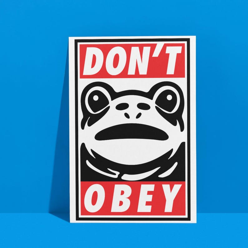 Portland Frog DON'T OBEY PRINTABLE Protest Poster - Etsy