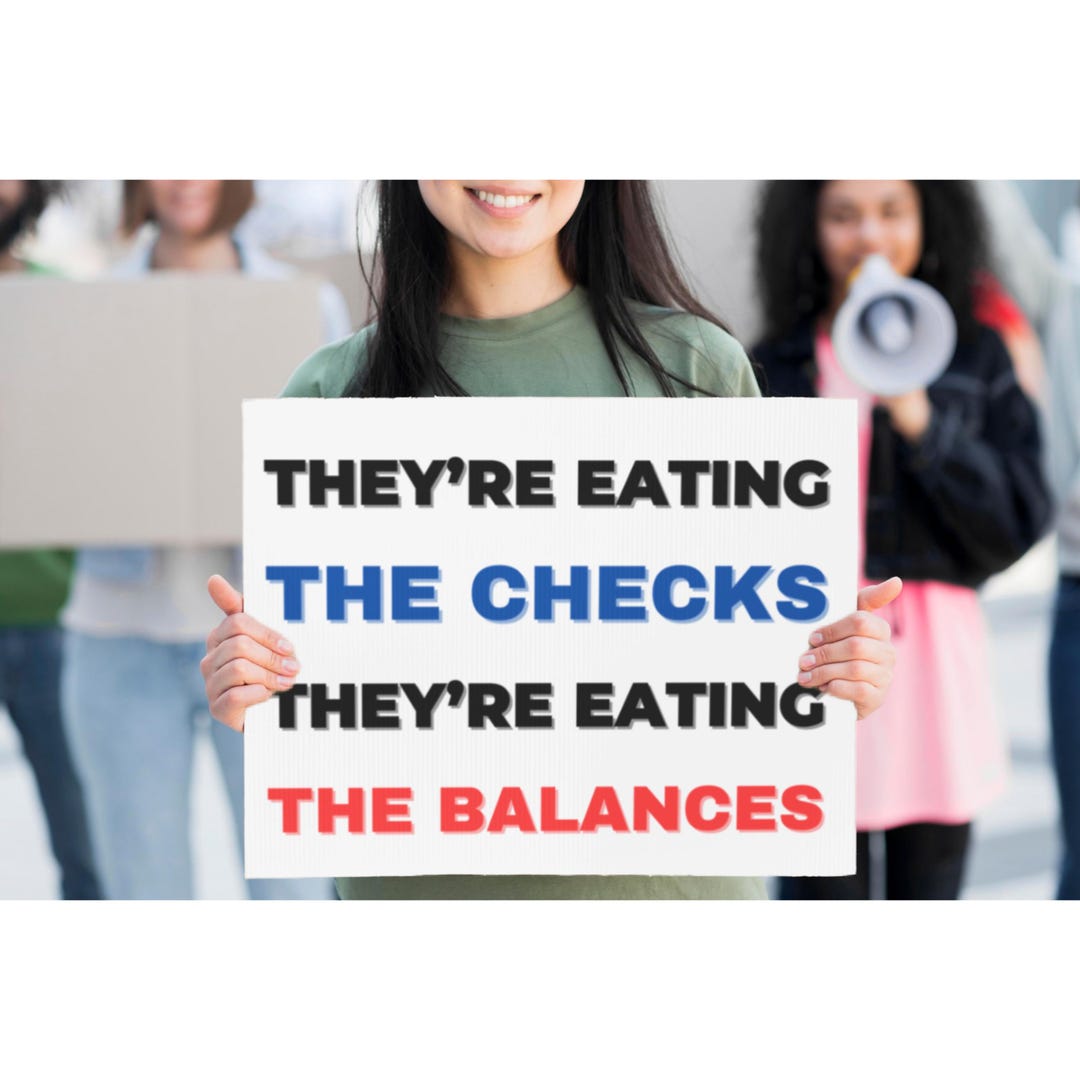 They're Eating the Checks & Balances Poster/protest Sign/yard Sign - Etsy