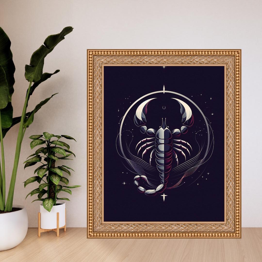 Minimalist Scorpio Zodiac Art – Modern Astrology Prints – Digital Wall ...
