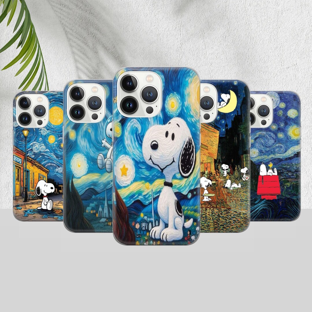 Snoopy Phone Case, Van Gogh,preppy and Cute Aesthetic iPhone 16 15 14 ...