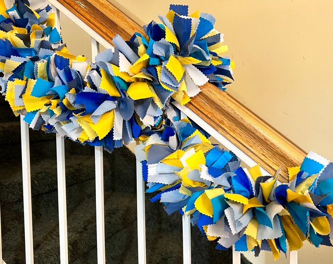 Nautical Banner Bunting, Fabric Pennant Flags, Navy Blue Anchor, Yellow ...