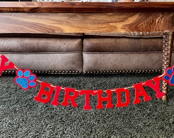 Paw Theme Birthday Name Banner - Etsy