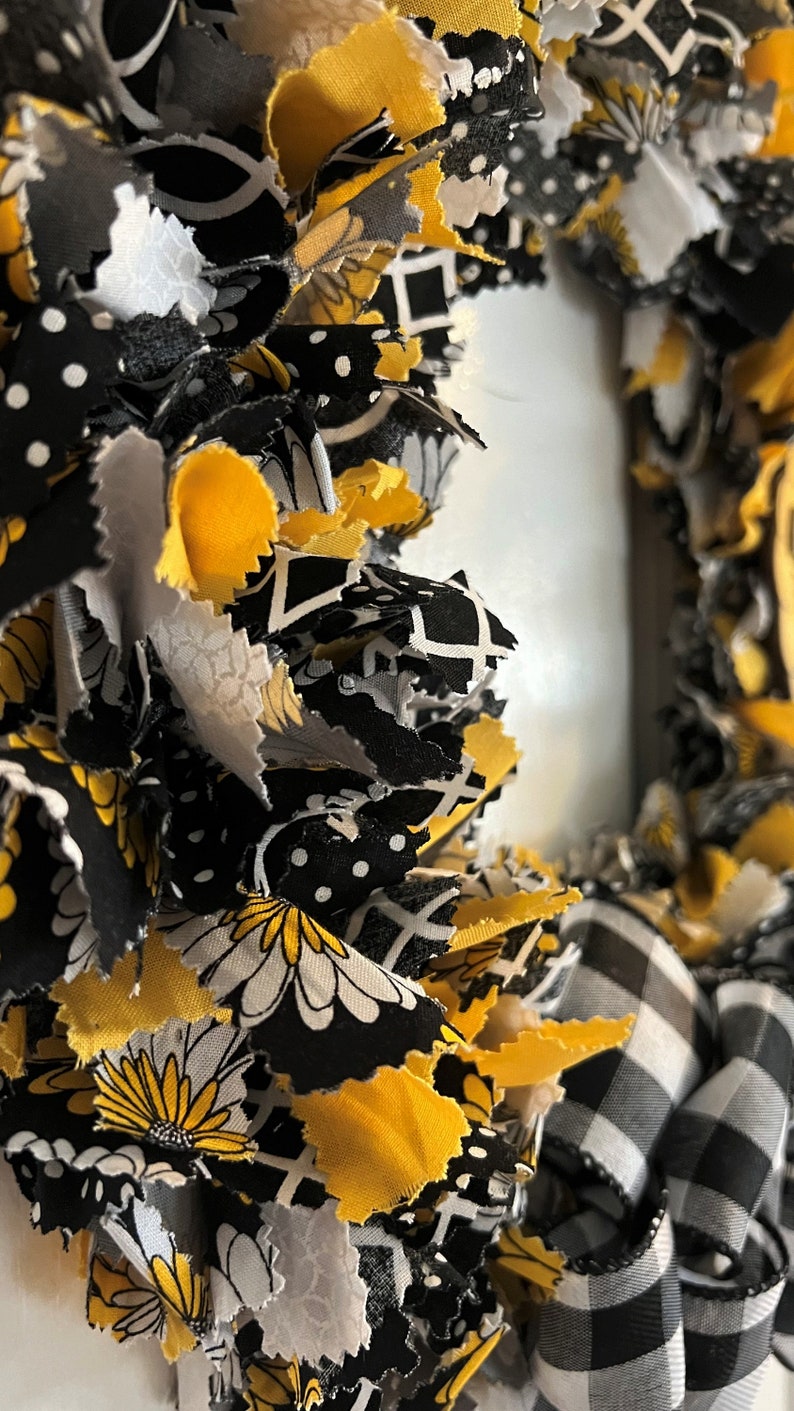 Fabric Tied Wreath Rag Tied Wreath Rag Tie Wreath Welcome - Etsy